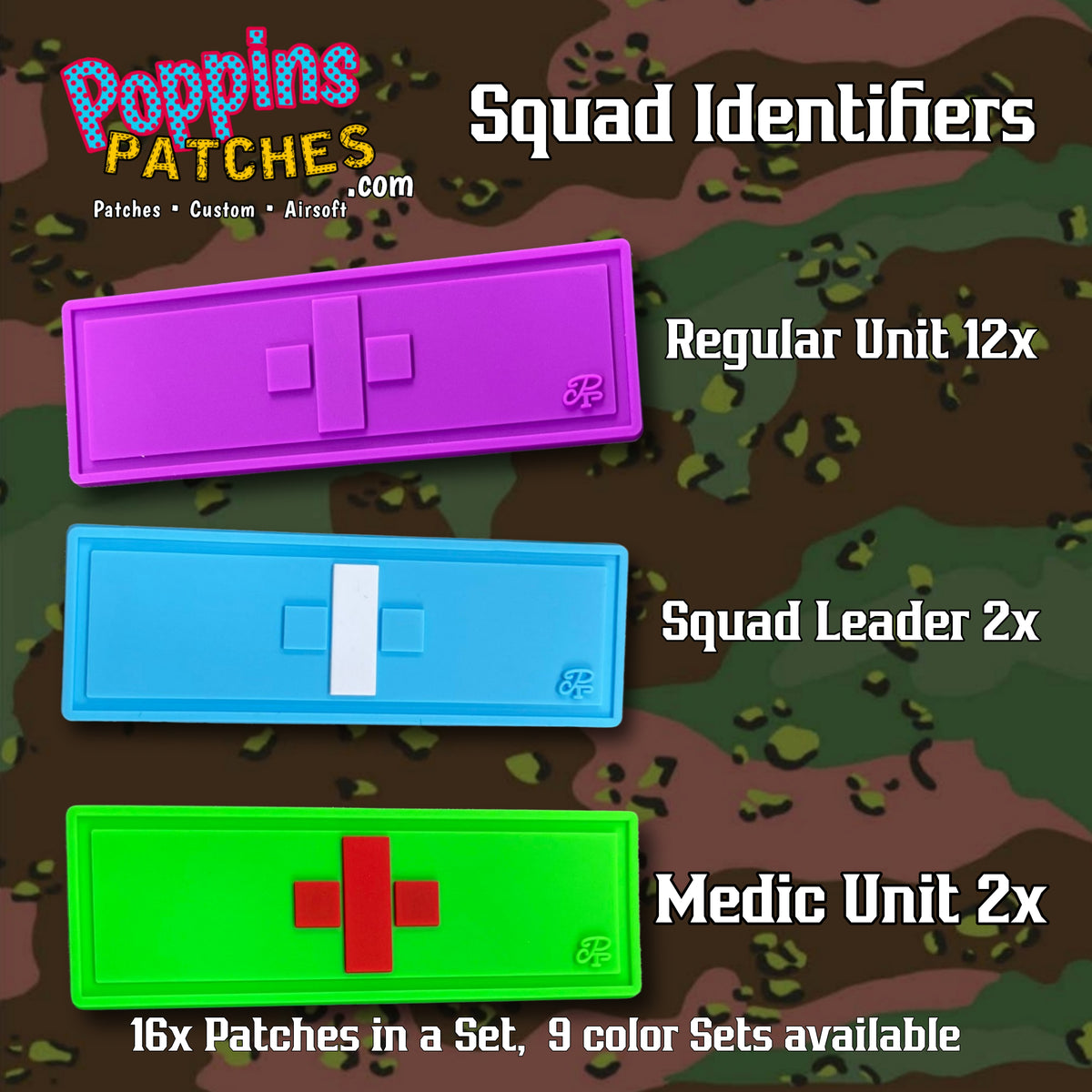 SIMPS ( Squad Identifiers Morale Patch Set ) 16x pack – Poppins Patches